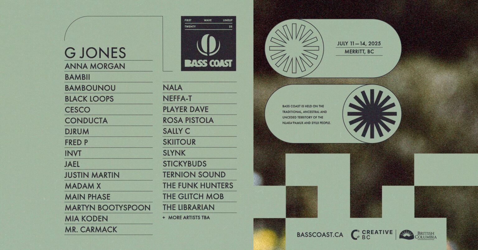 Bass Coast Festival Reveals 2025 Lineup: G Jones, Djrum, The Glitch Mob ...