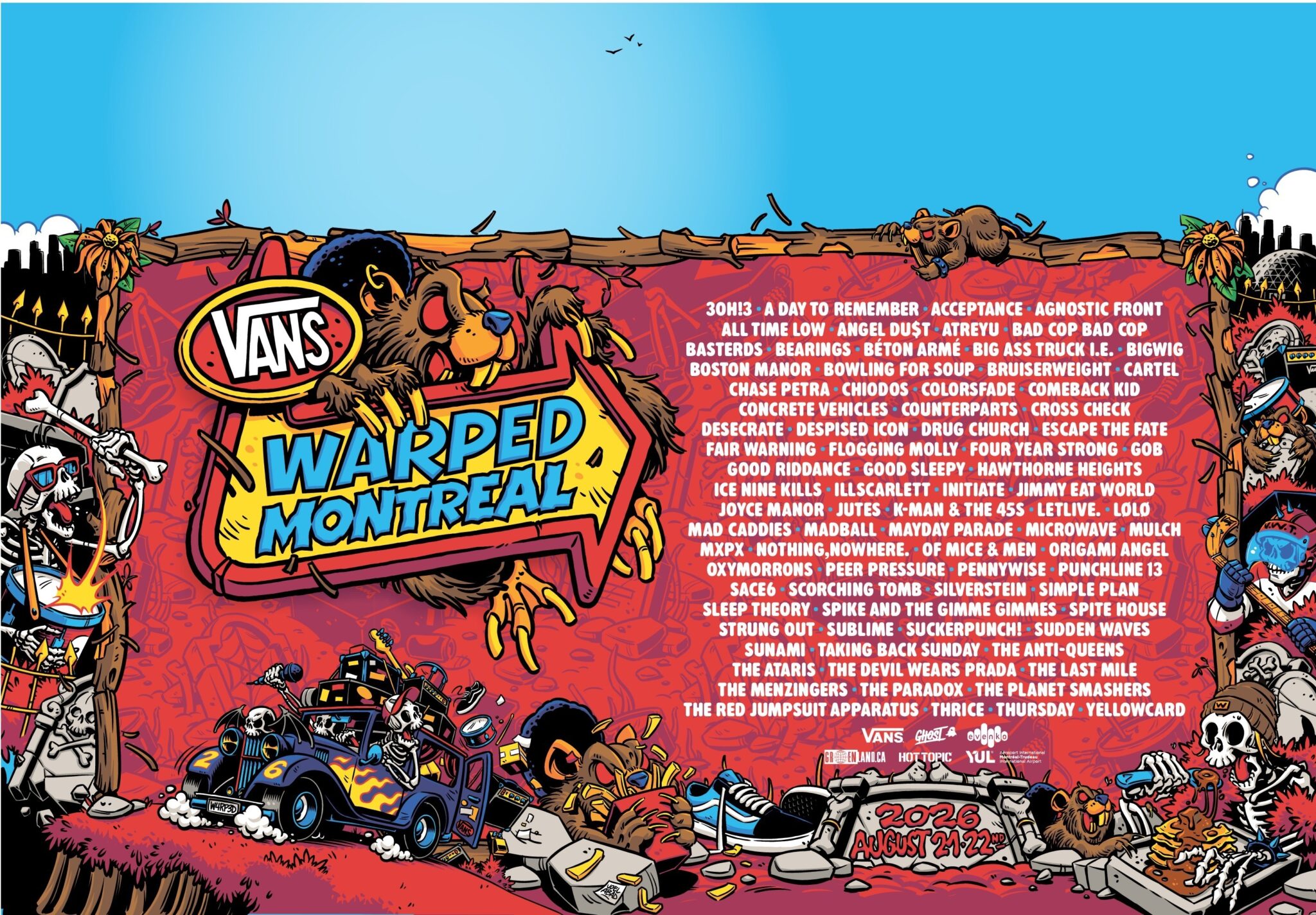 VANS Warped Tour Announces 2026 Full Line-Up! - First 3 Only